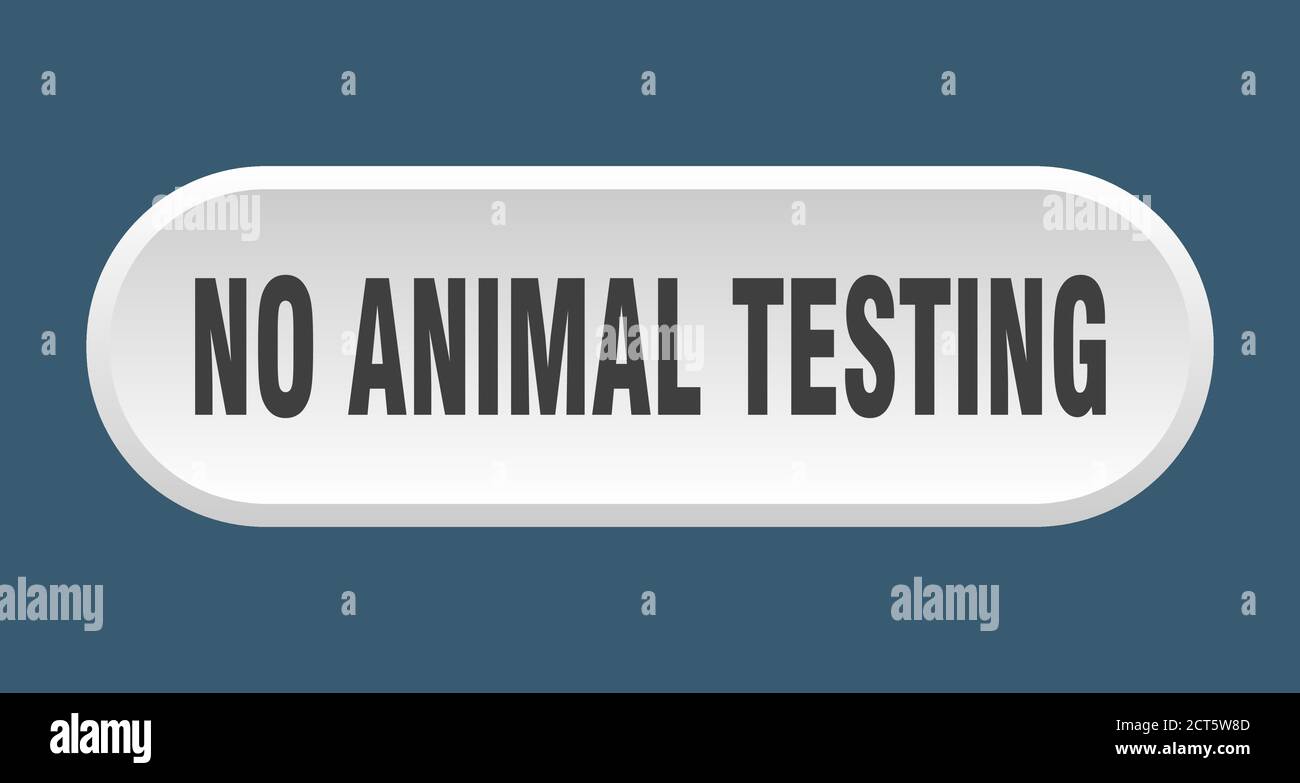 no animal testing button. rounded sign isolated on white background ...
