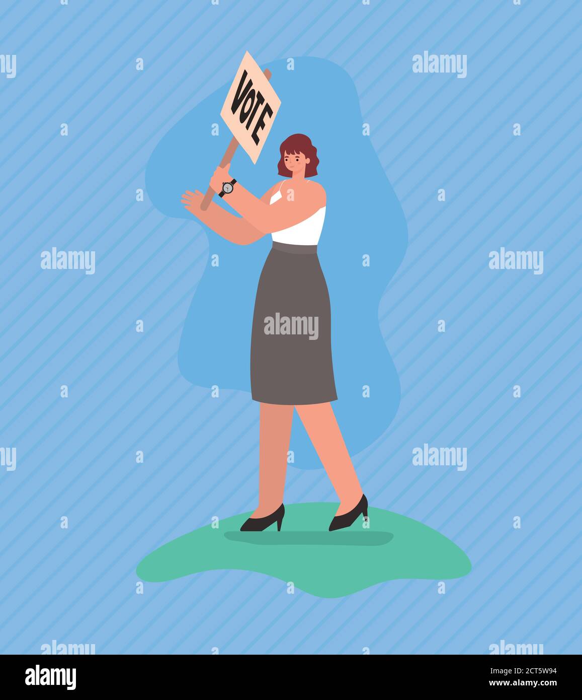 Woman cartoon with vote banner vector design Stock Vector Image & Art ...