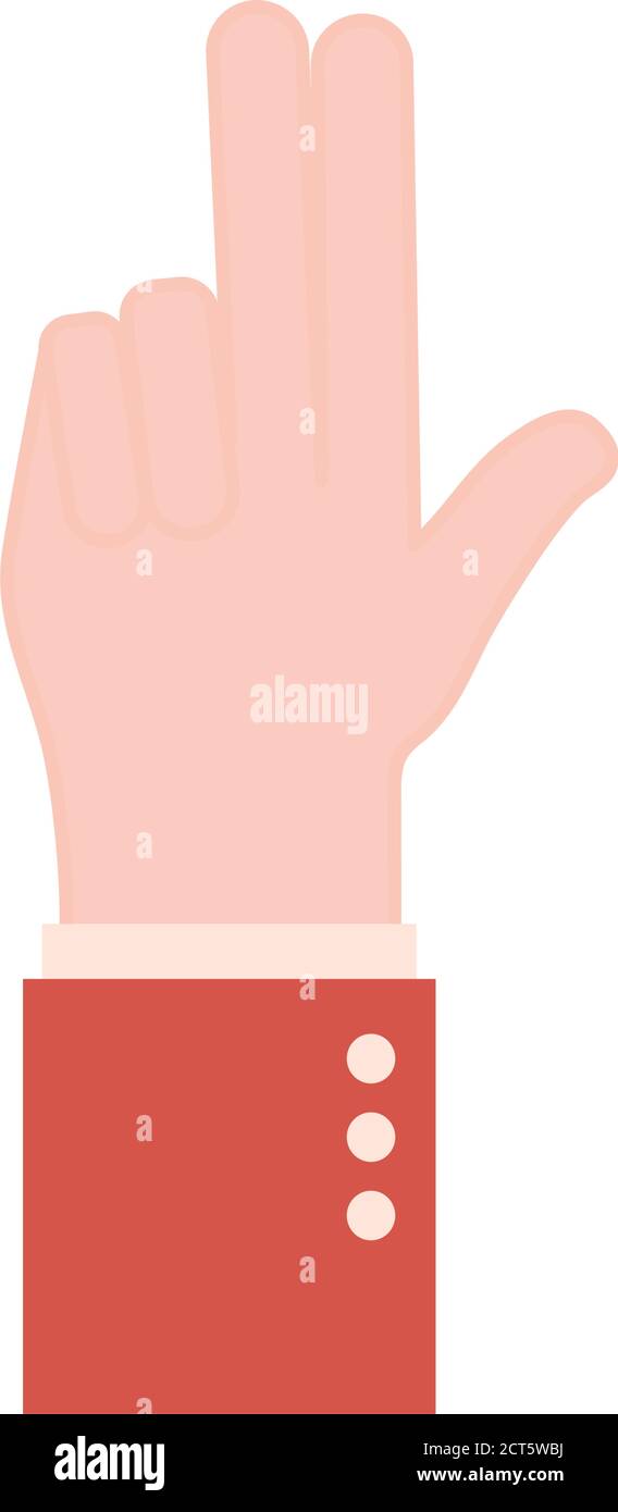 h hand sign language flat style icon vector design Stock Vector Image ...