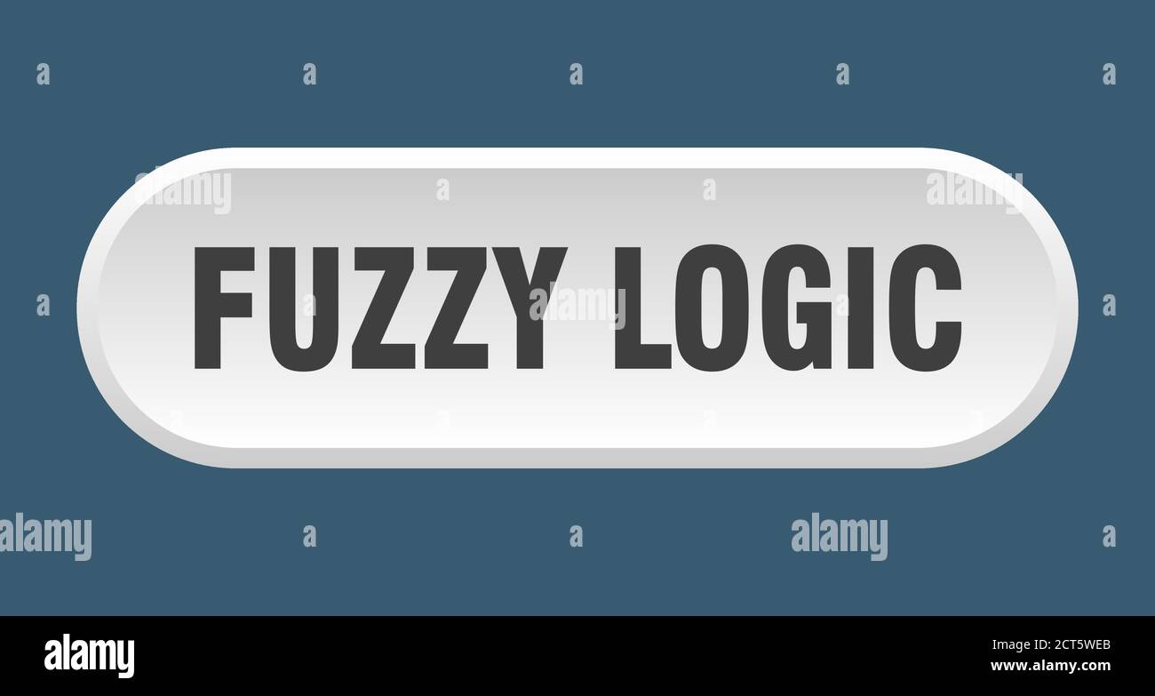 fuzzy logic button. rounded sign isolated on white background Stock ...
