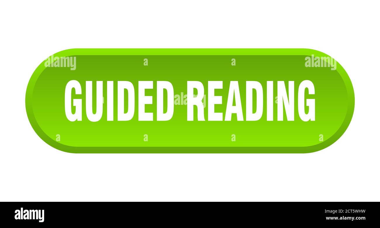 guided reading button. rounded sign isolated on white background Stock ...
