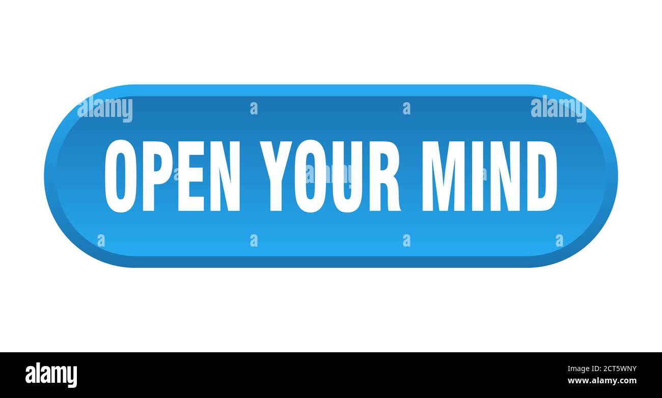 open your mind button. rounded sign isolated on white background Stock ...