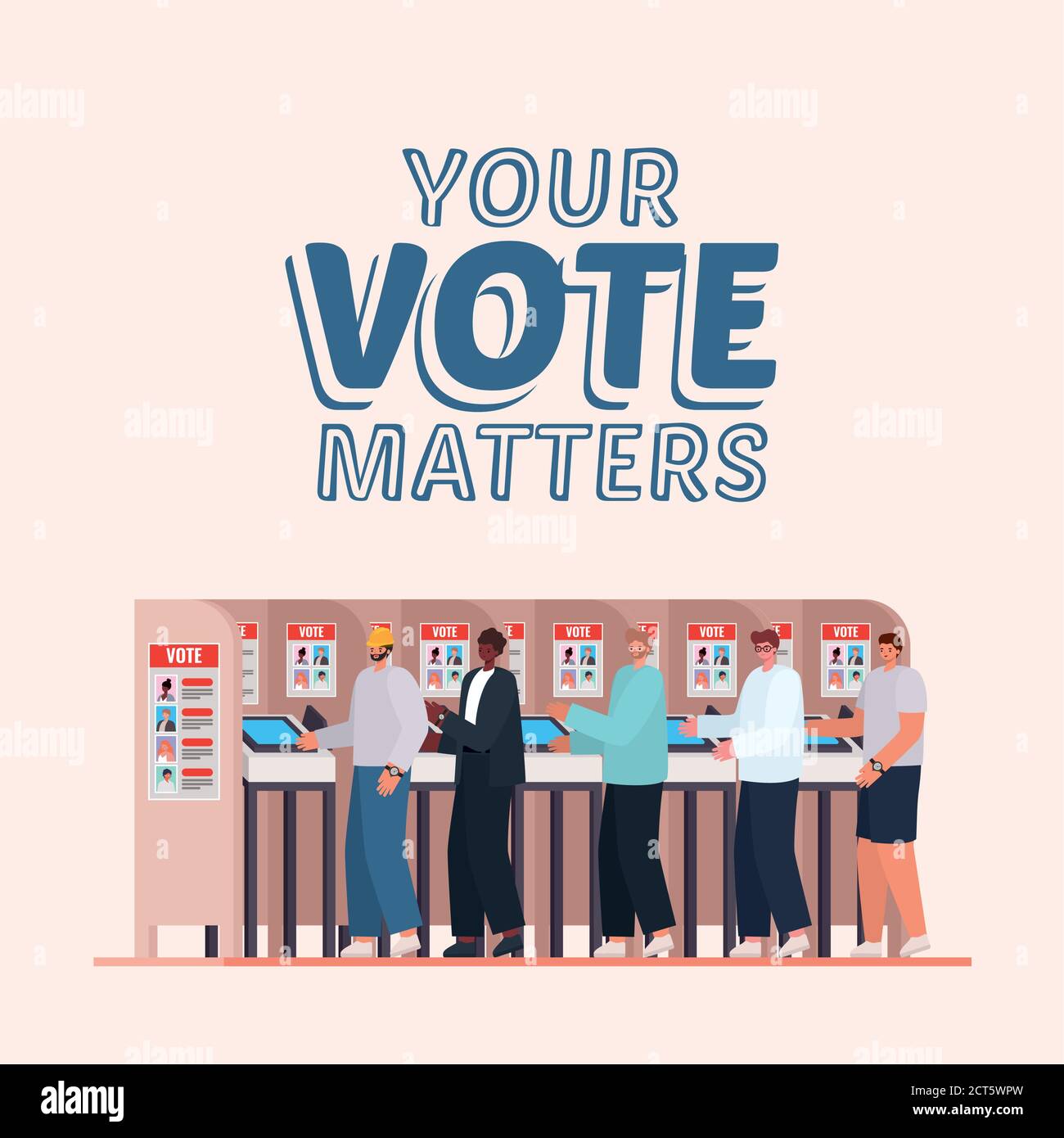 men at voting booth with your vote matters text vector design Stock Vector Image & Art - Alamy