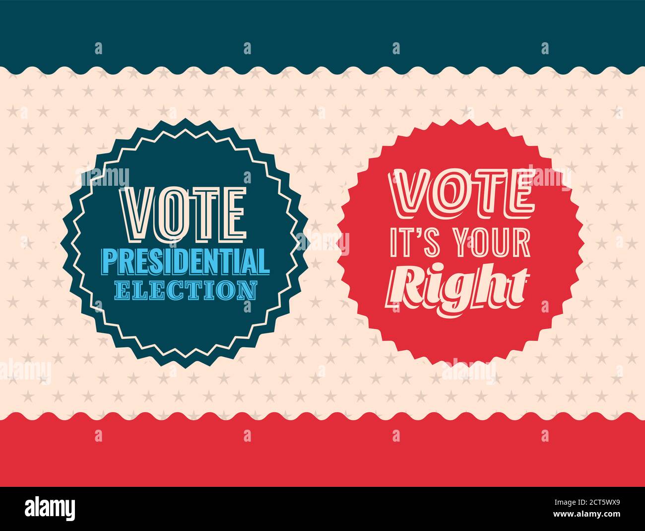 two vote seal stamps on starry background vector design Stock Vector ...