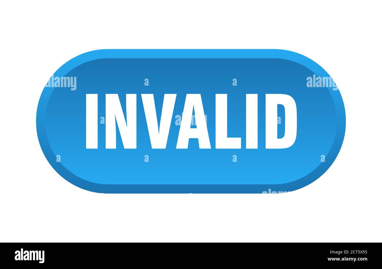 invalid button. rounded sign isolated on white background Stock Vector ...