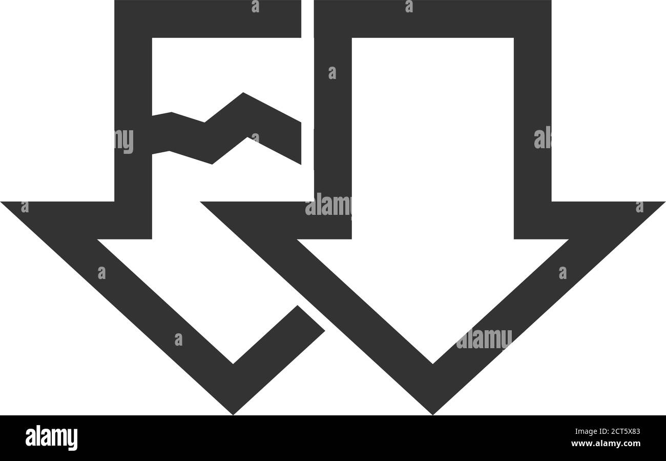 Download arrow icon in thick outline style. Black and white monochrome ...