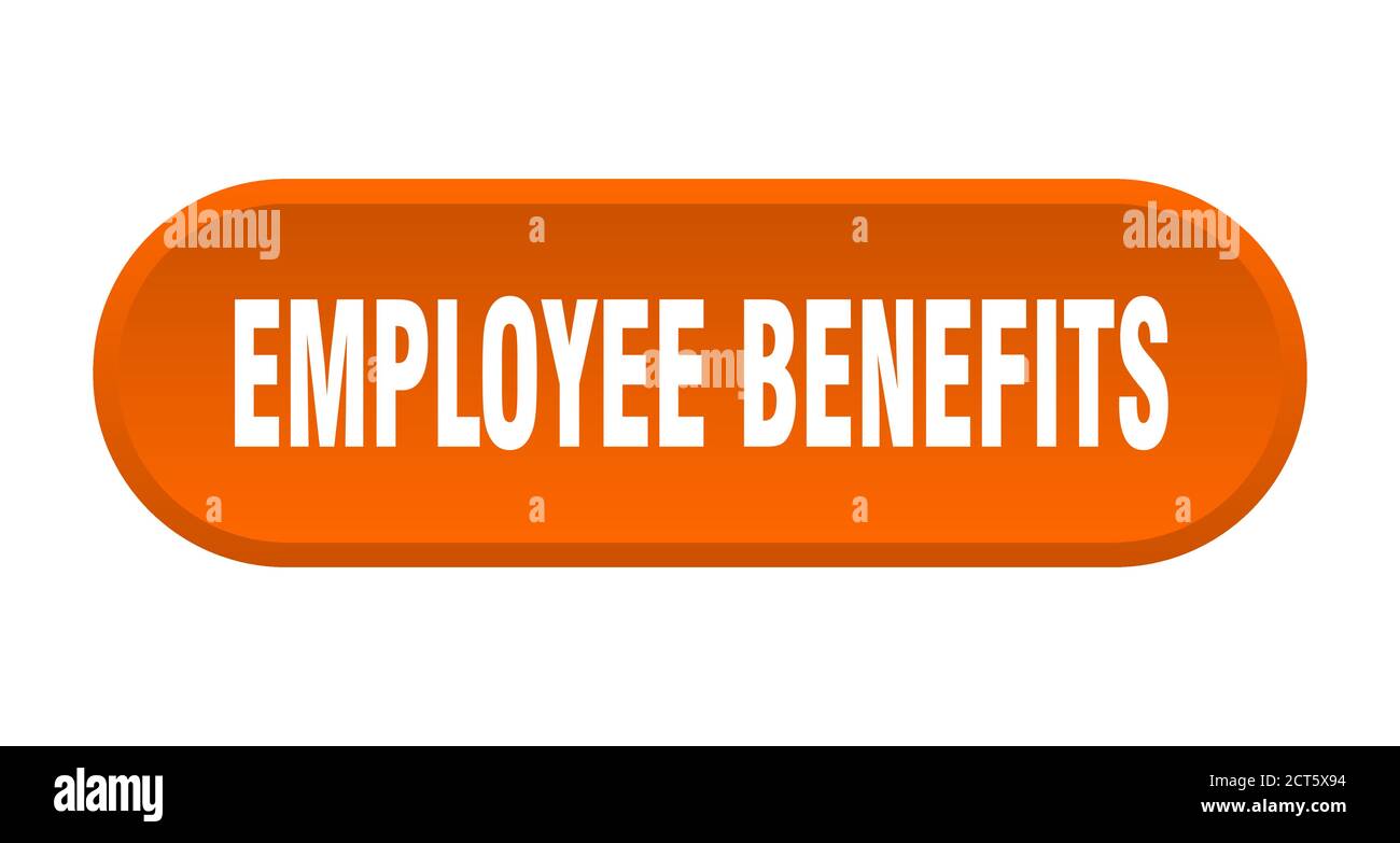 employee benefits button. rounded sign isolated on white background ...