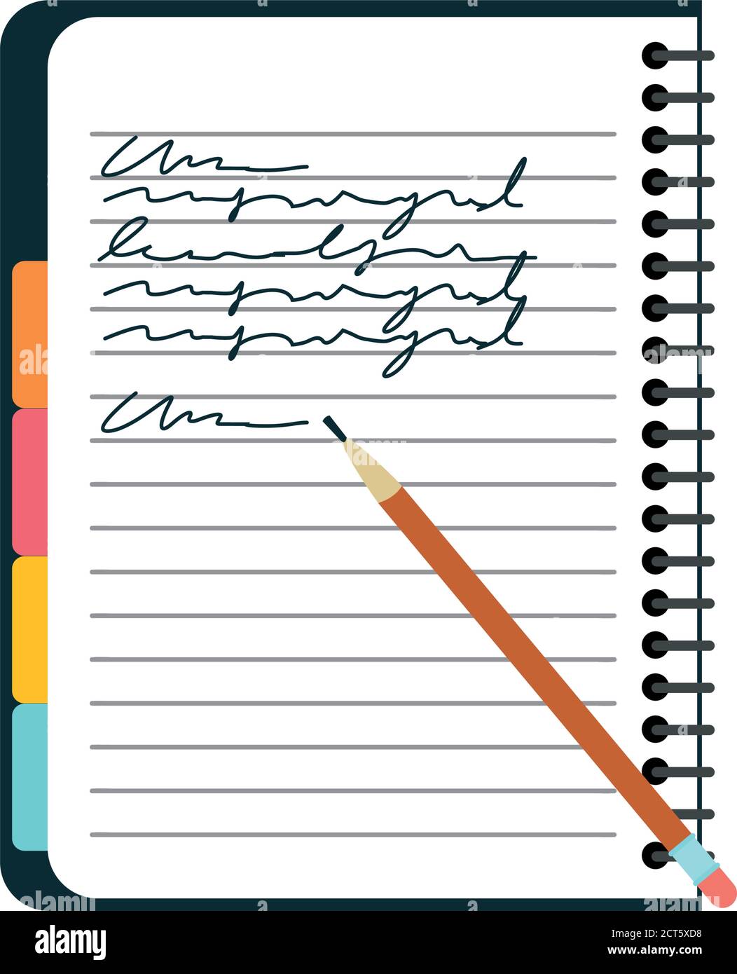 Isolated notebook with notes. School and office suplies - Vector Stock ...