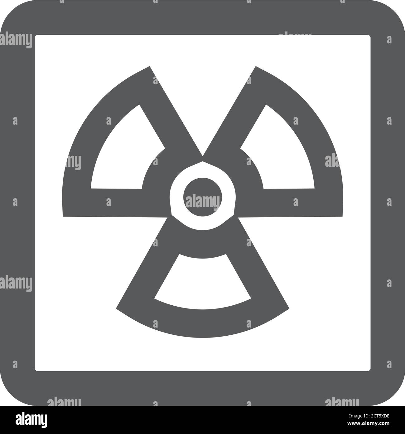 Radioactive symbol icon in thick outline style. Black and white ...