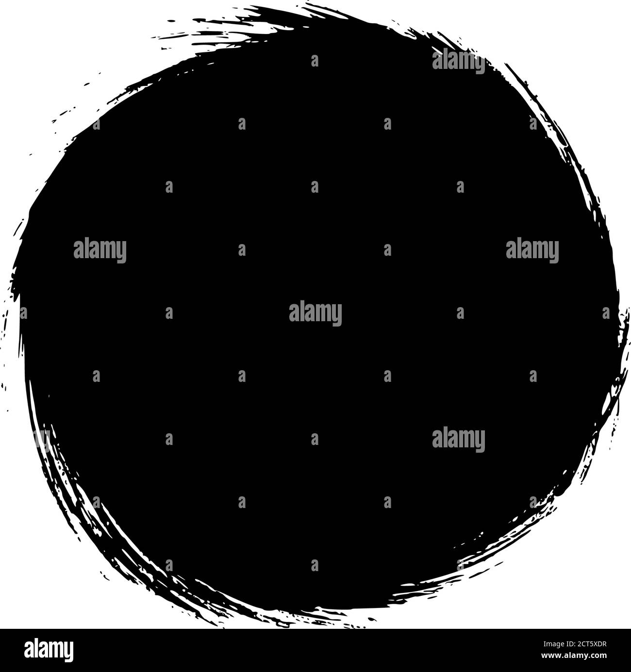 Black paint vector circle. Hand painted ink blob Stock Vector Image ...