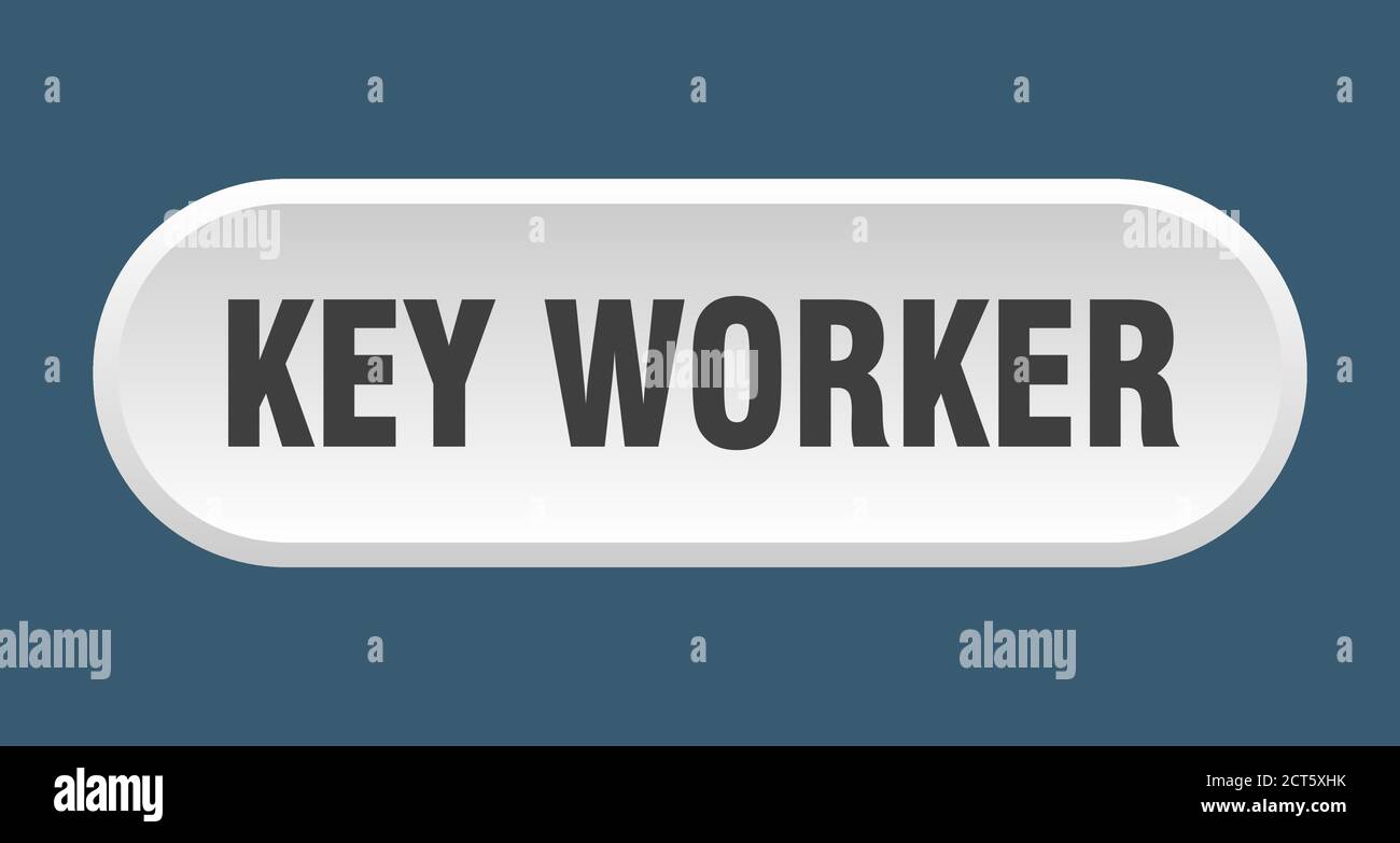 key worker button. rounded sign isolated on white background Stock ...