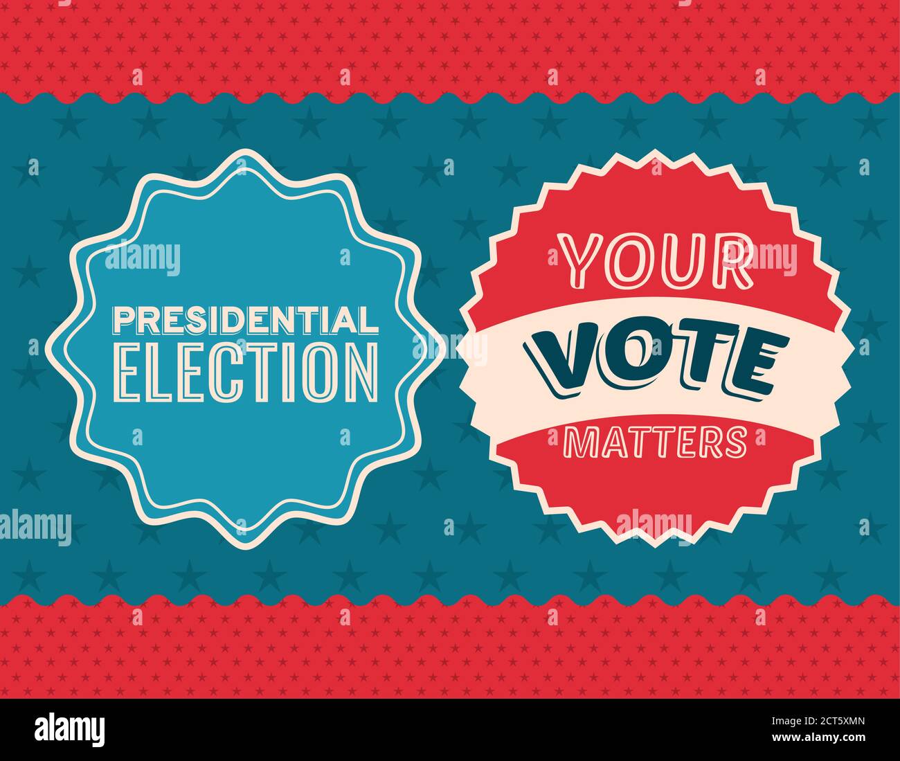 two vote seal stamps on starry and blue background vector design Stock ...