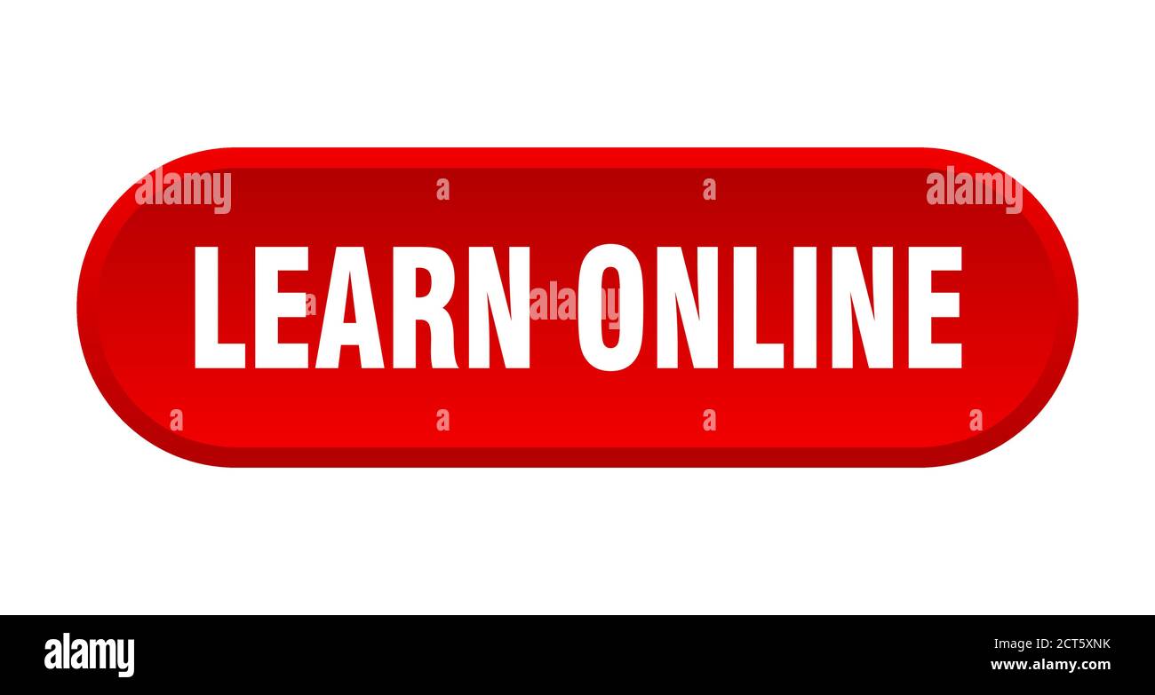 learn online button. rounded sign isolated on white background Stock ...
