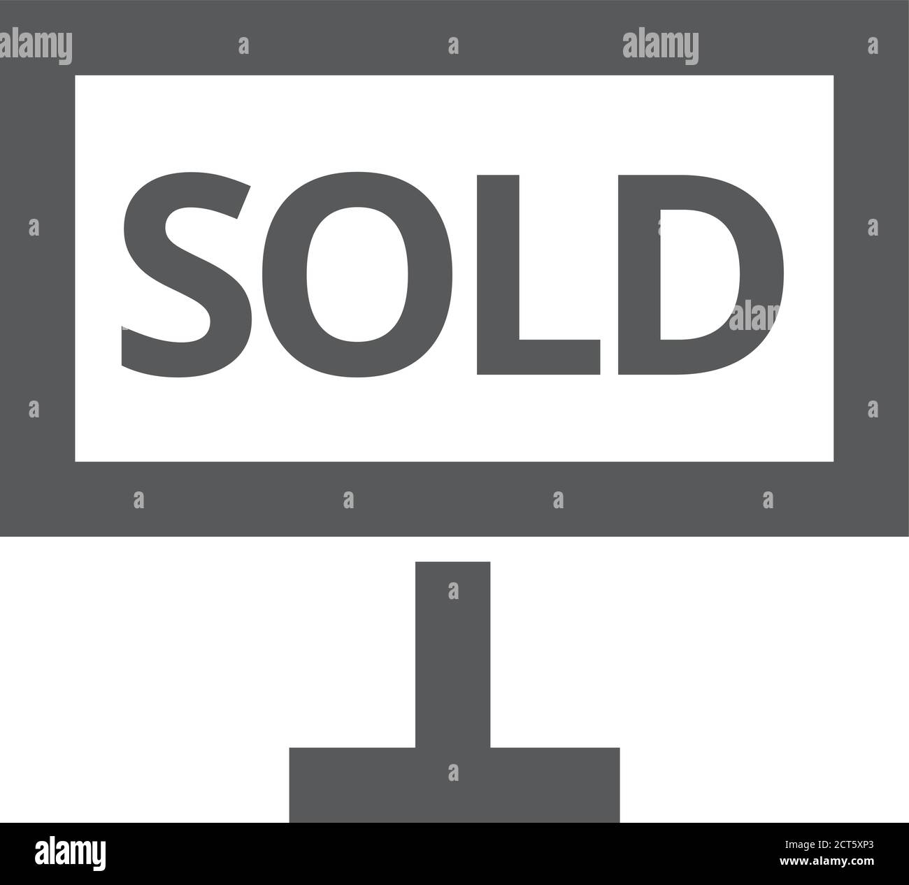 Sold out sign icon in thick outline style. Black and white monochrome ...