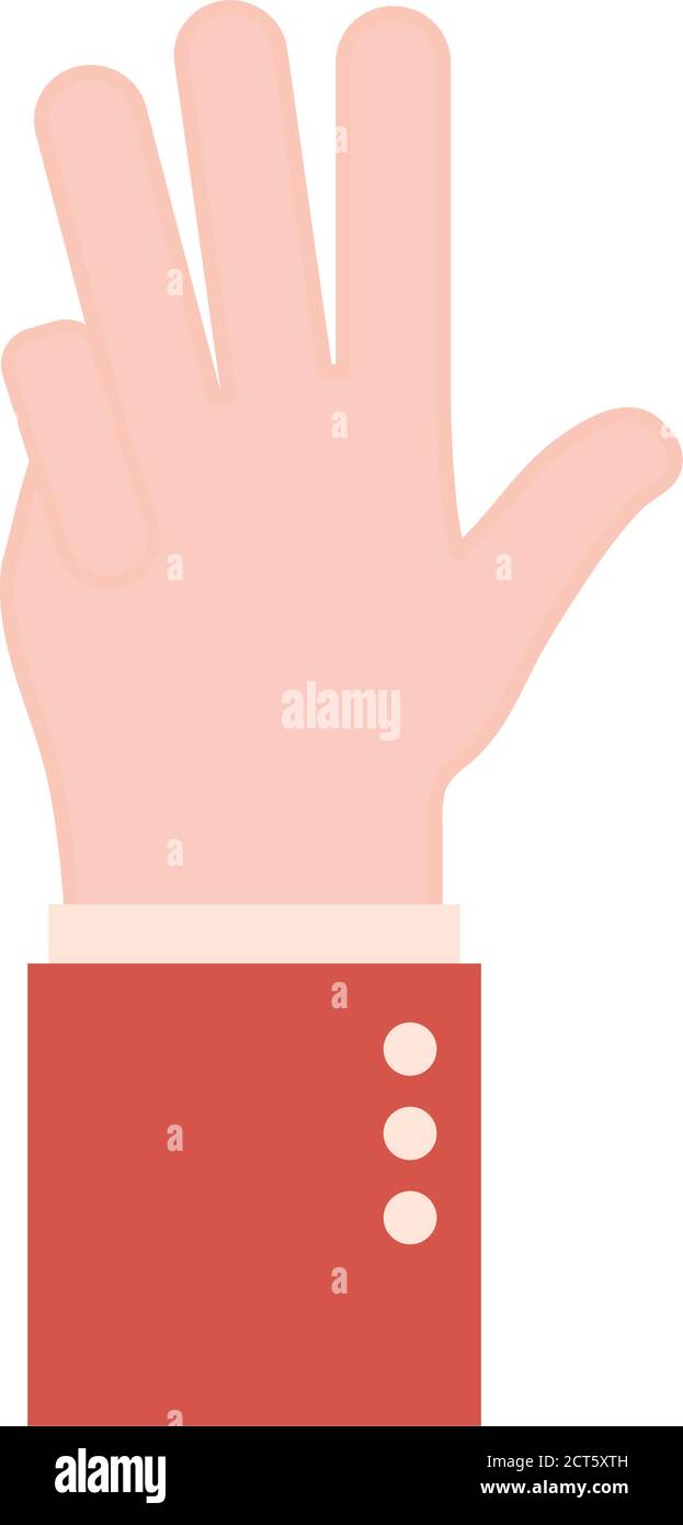 three hand sign language flat style icon vector design Stock Vector ...