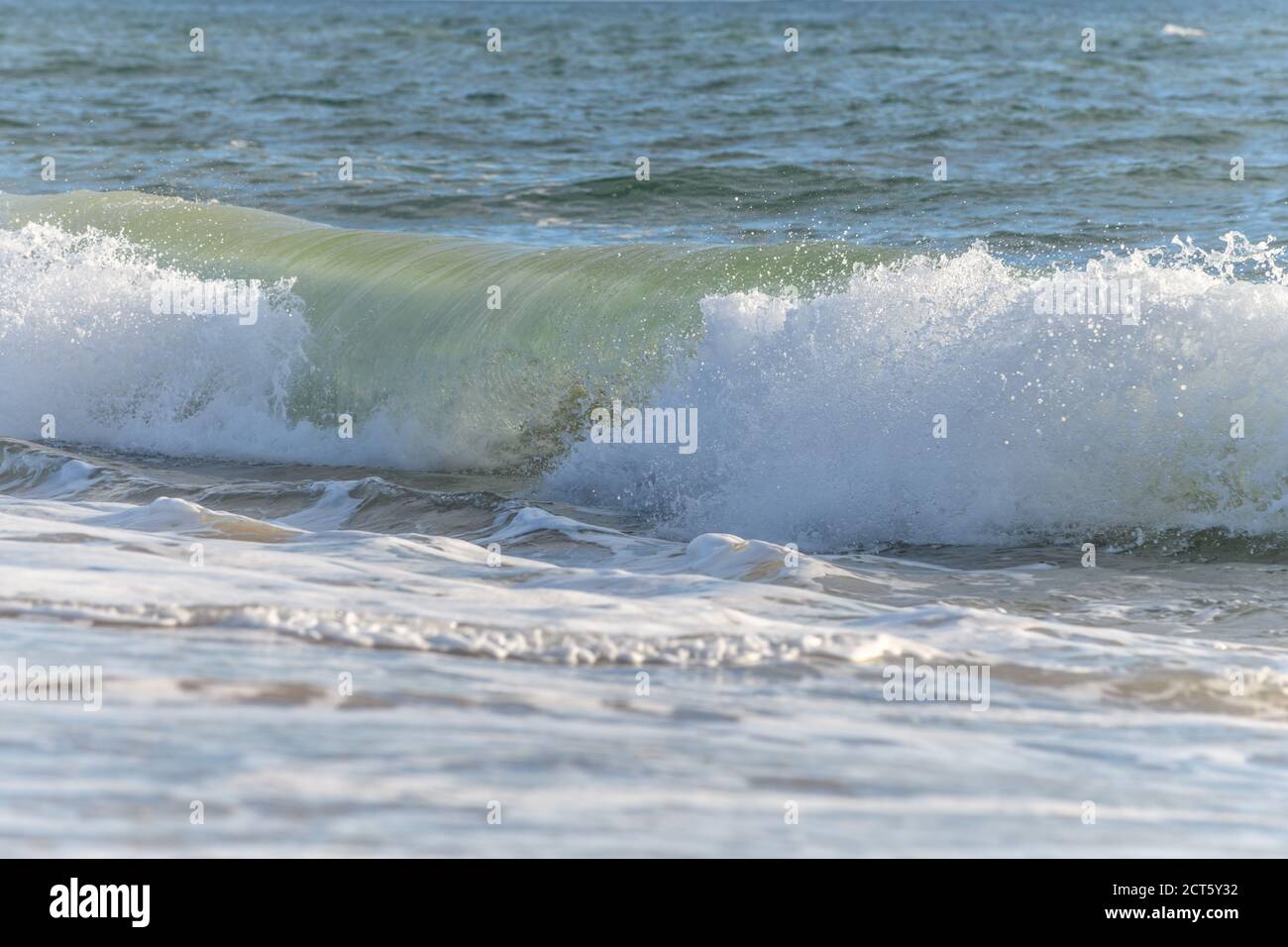Beautiful sea wave in the atlantic ocean at the french coast near the ...