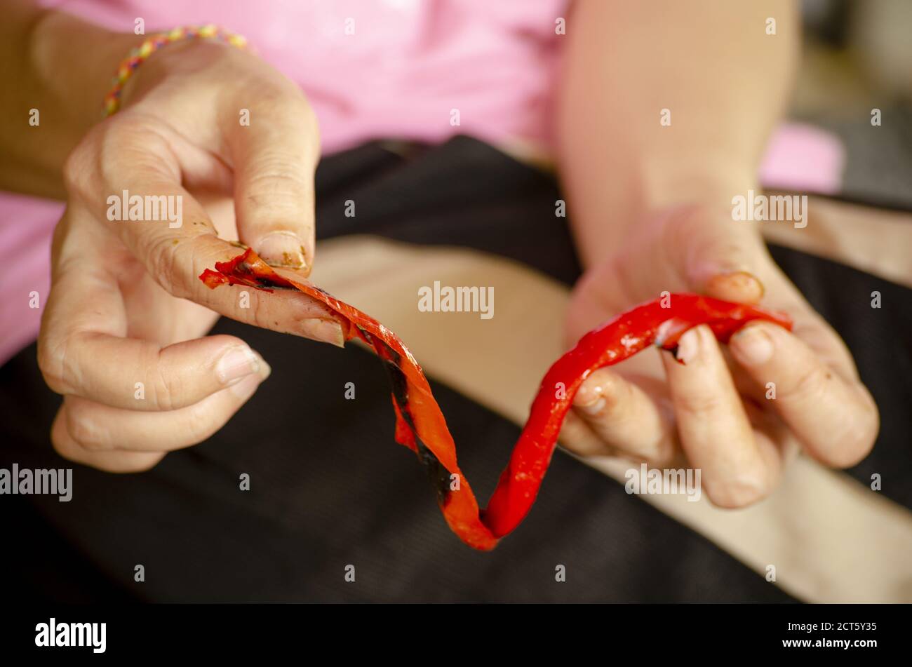 Closeup chiles and hands hi-res stock photography and images - Alamy