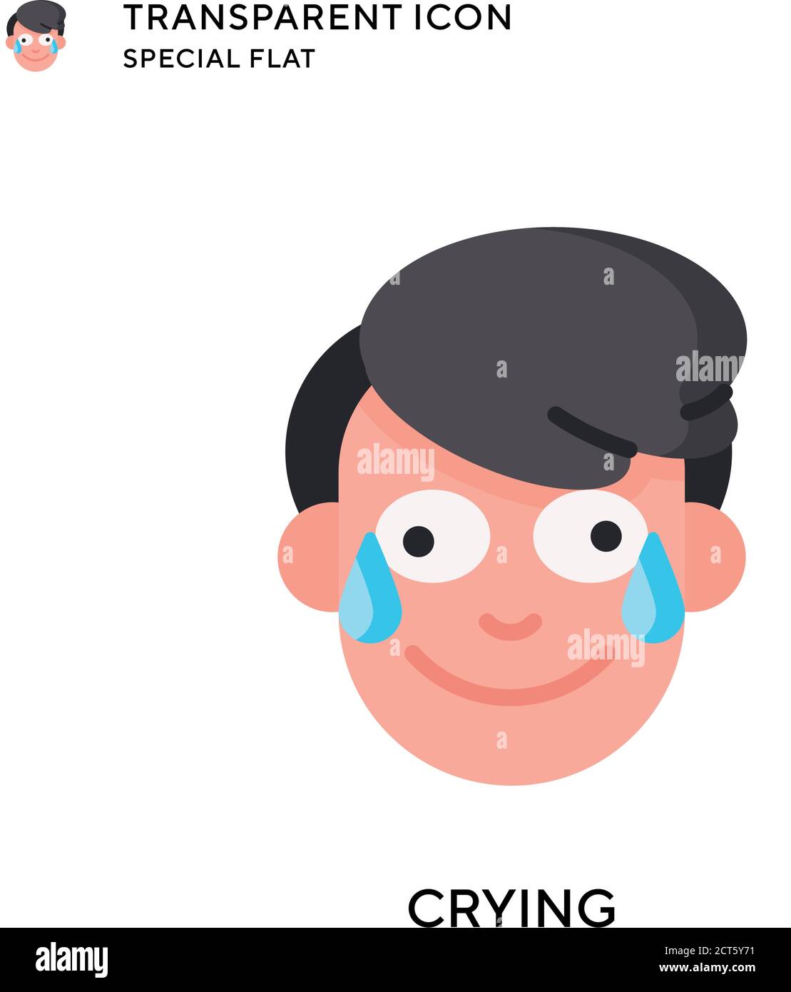 Crying vector icon. Flat style illustration. EPS 10 vector Stock Vector ...