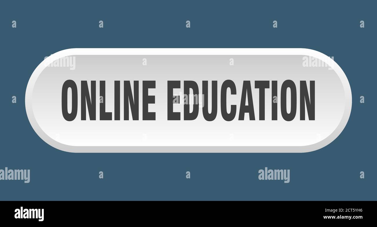 online education button. rounded sign isolated on white background ...