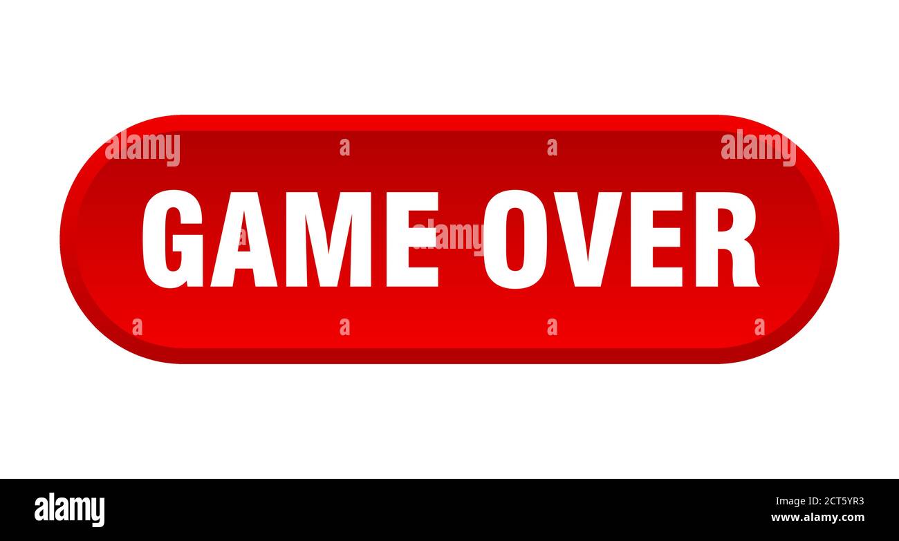 game over button. rounded sign isolated on white background Stock ...
