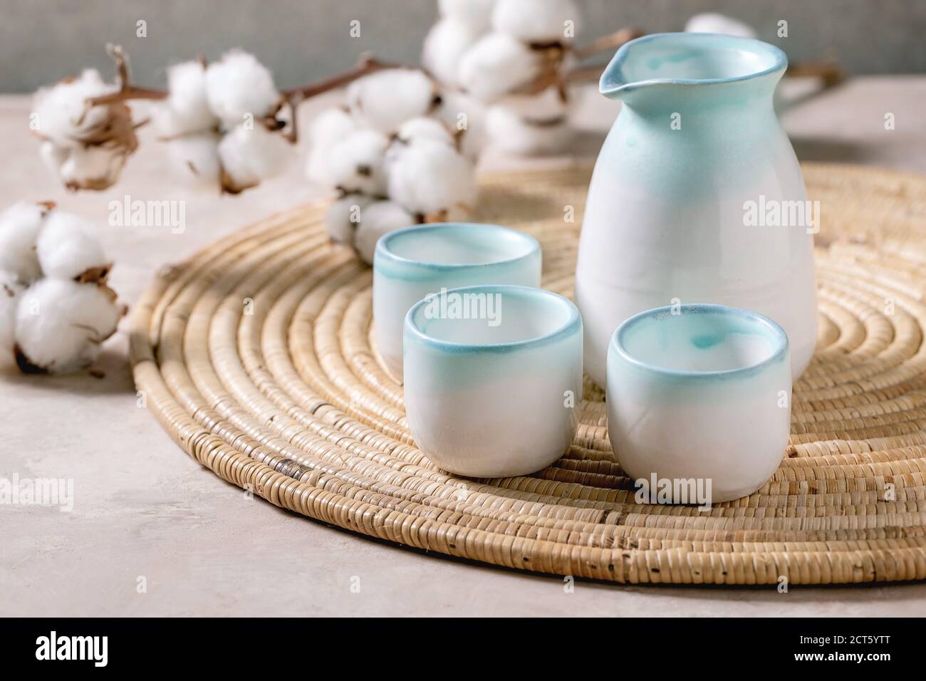 Sake ceramic set Stock Photo - Alamy