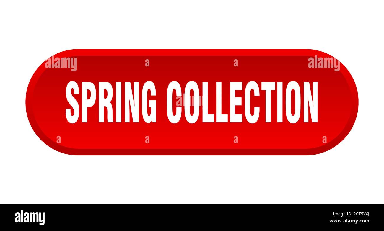 spring collection button. rounded sign isolated on white background ...