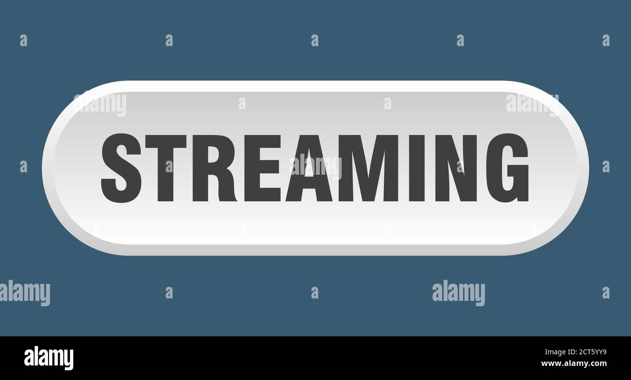 streaming button. rounded sign isolated on white background Stock ...