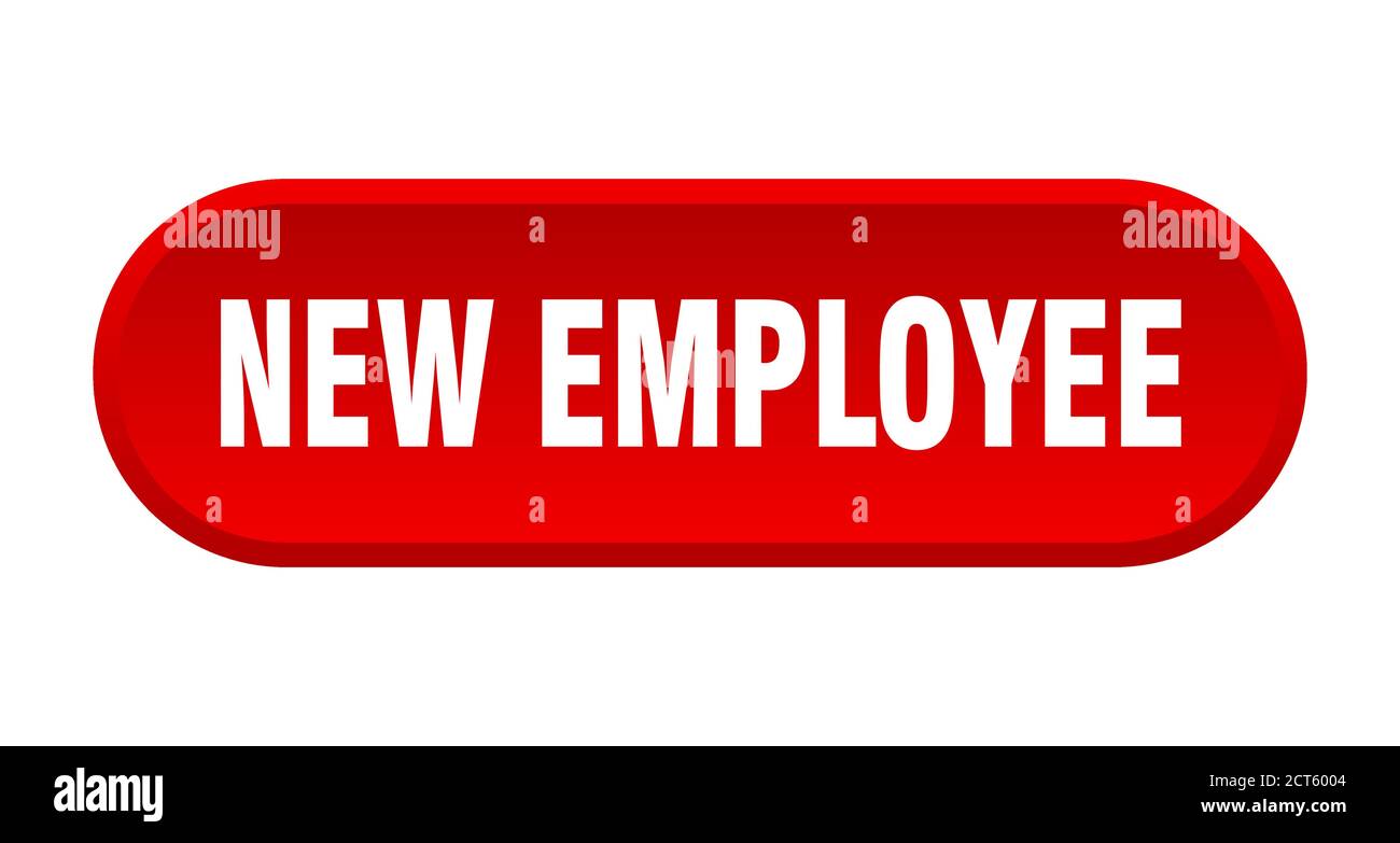 new employee button. rounded sign isolated on white background Stock ...
