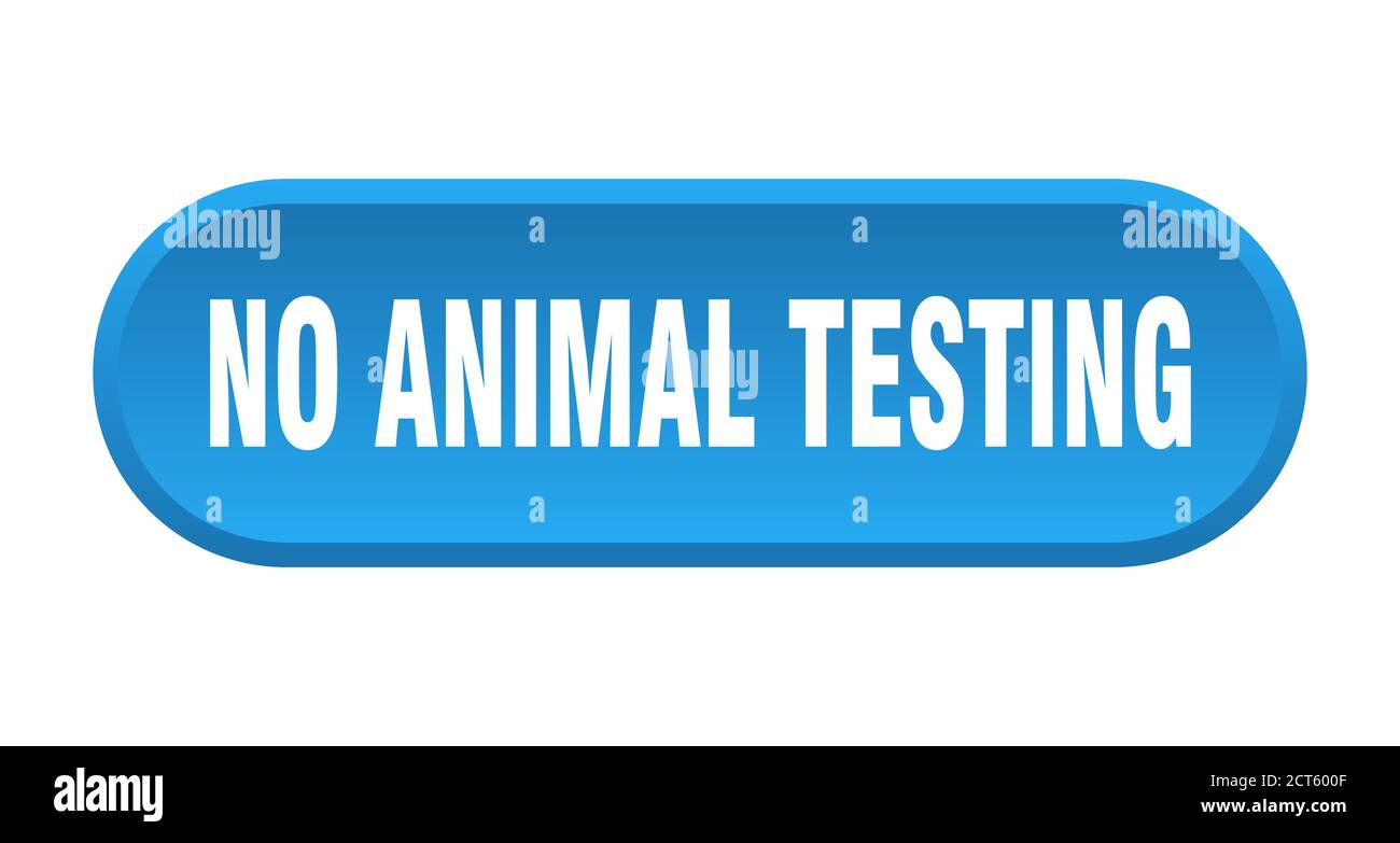 no animal testing button. rounded sign isolated on white background ...