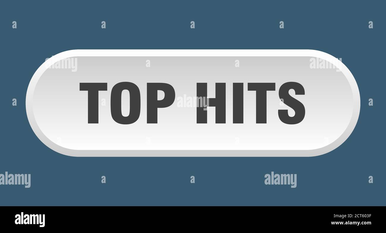 top hits button. rounded sign isolated on white background Stock Vector ...