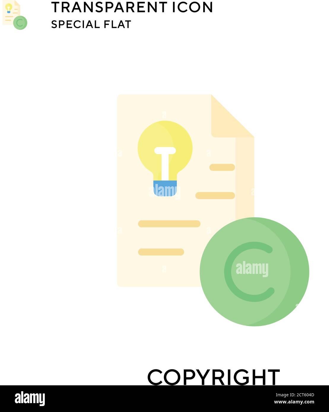 Copyright vector icon. Flat style illustration. EPS 10 vector Stock ...