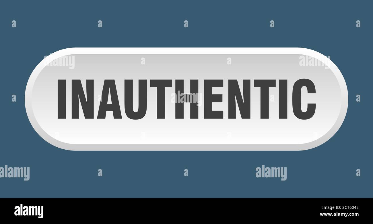 inauthentic button. rounded sign isolated on white background Stock ...