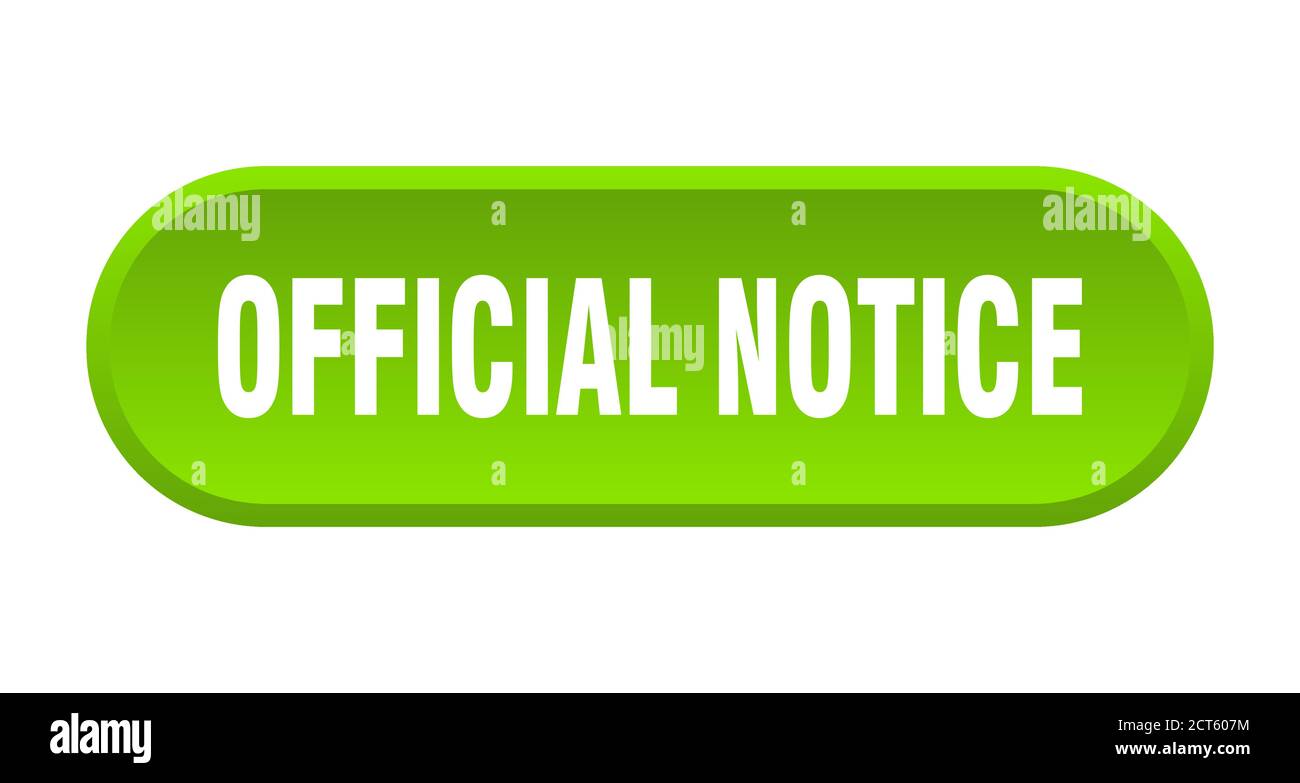official notice button. rounded sign isolated on white background Stock Vector Image & Art - Alamy