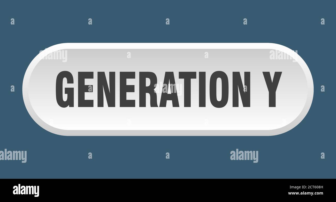 generation y button. rounded sign isolated on white background Stock ...