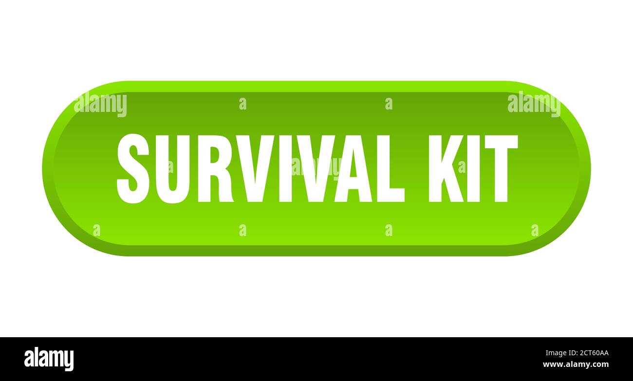 survival kit button. rounded sign isolated on white background Stock ...