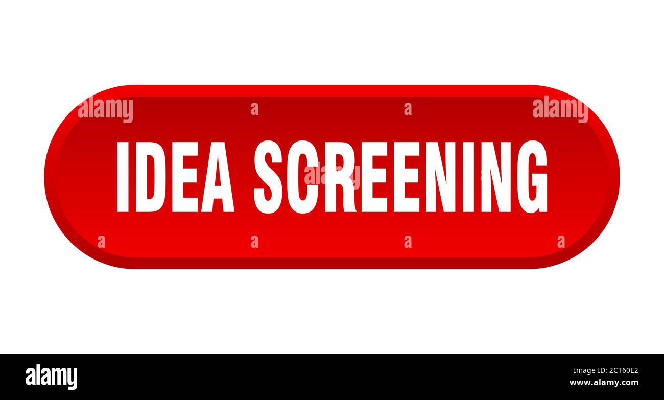 idea screening button. rounded sign isolated on white background Stock ...