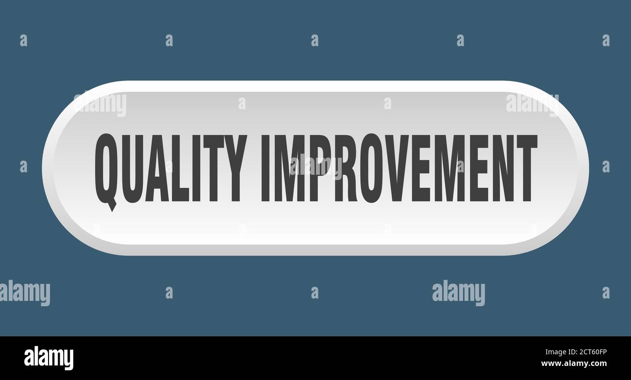 quality improvement button. rounded sign isolated on white background ...