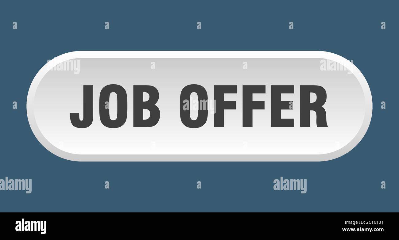 job offer button. rounded sign isolated on white background Stock ...