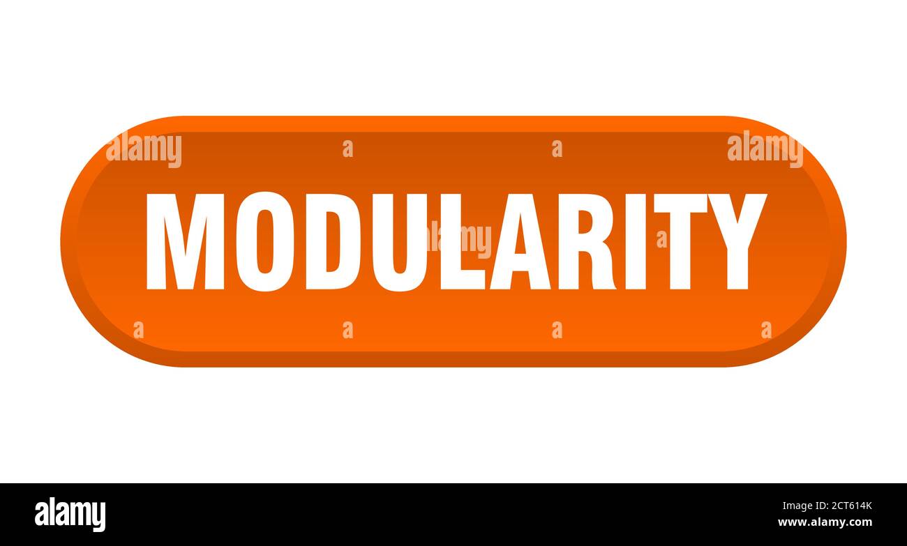 modularity button. rounded sign isolated on white background Stock ...