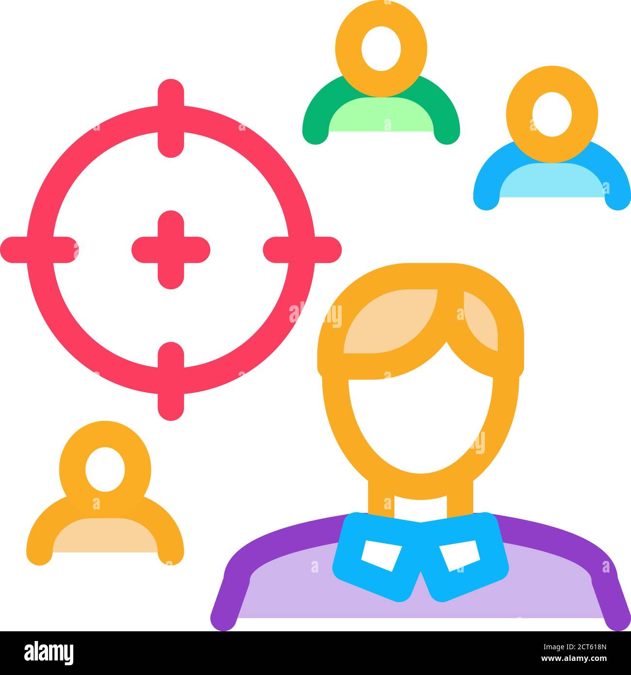 manager aim target icon vector outline illustration Stock Vector Image ...