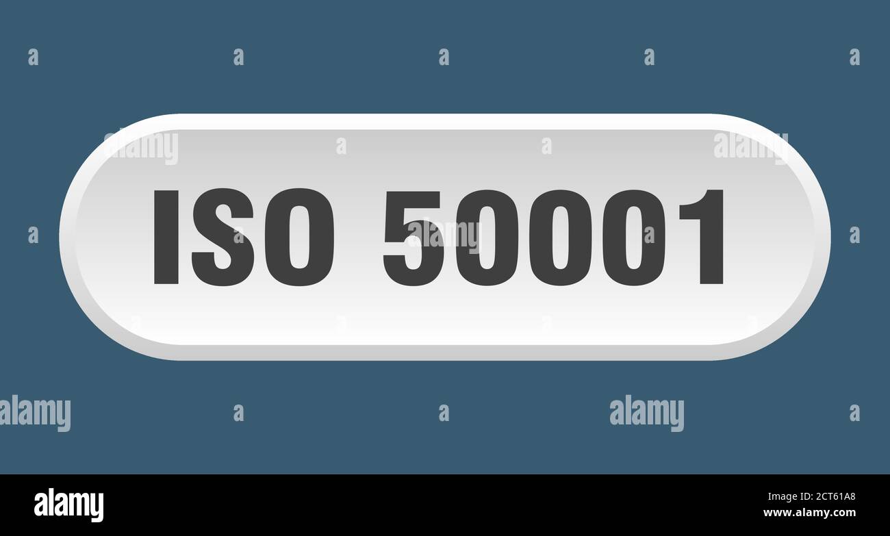 iso 50001 button. rounded sign isolated on white background Stock ...