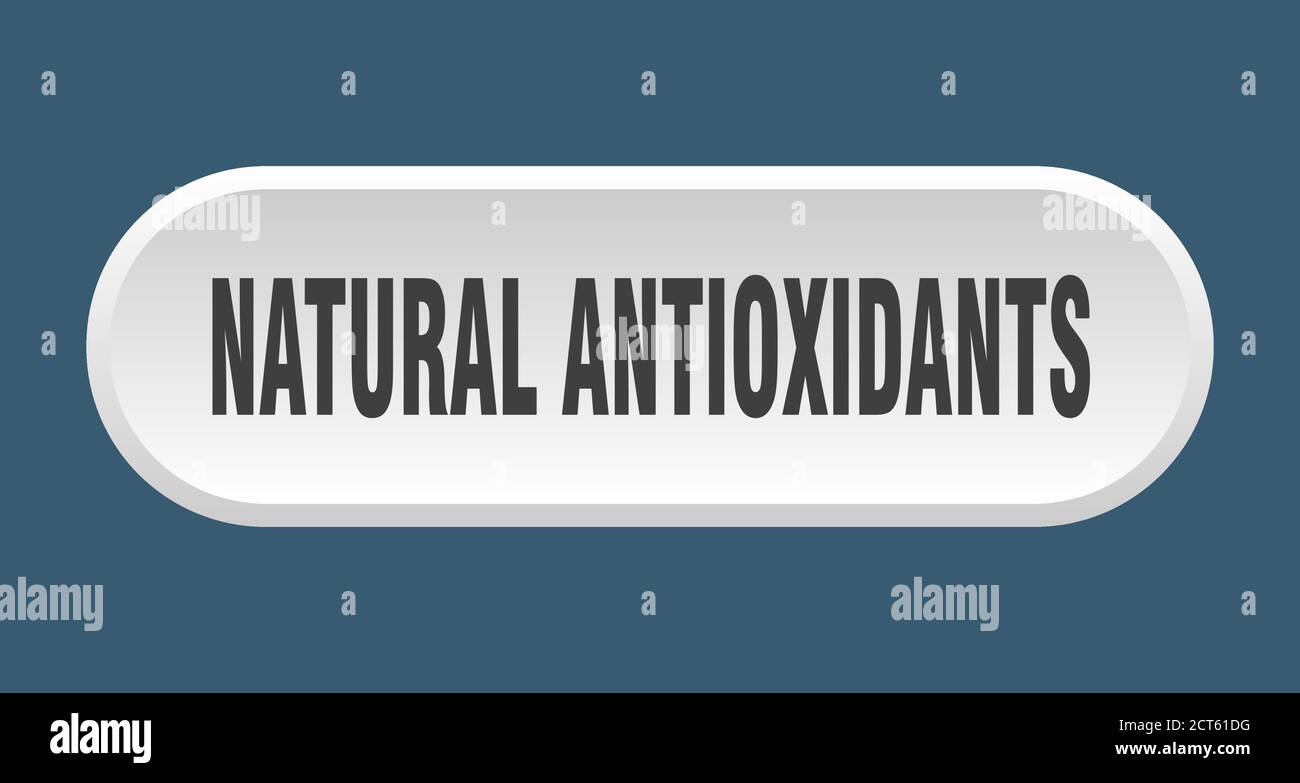 natural antioxidants button. rounded sign isolated on white background ...