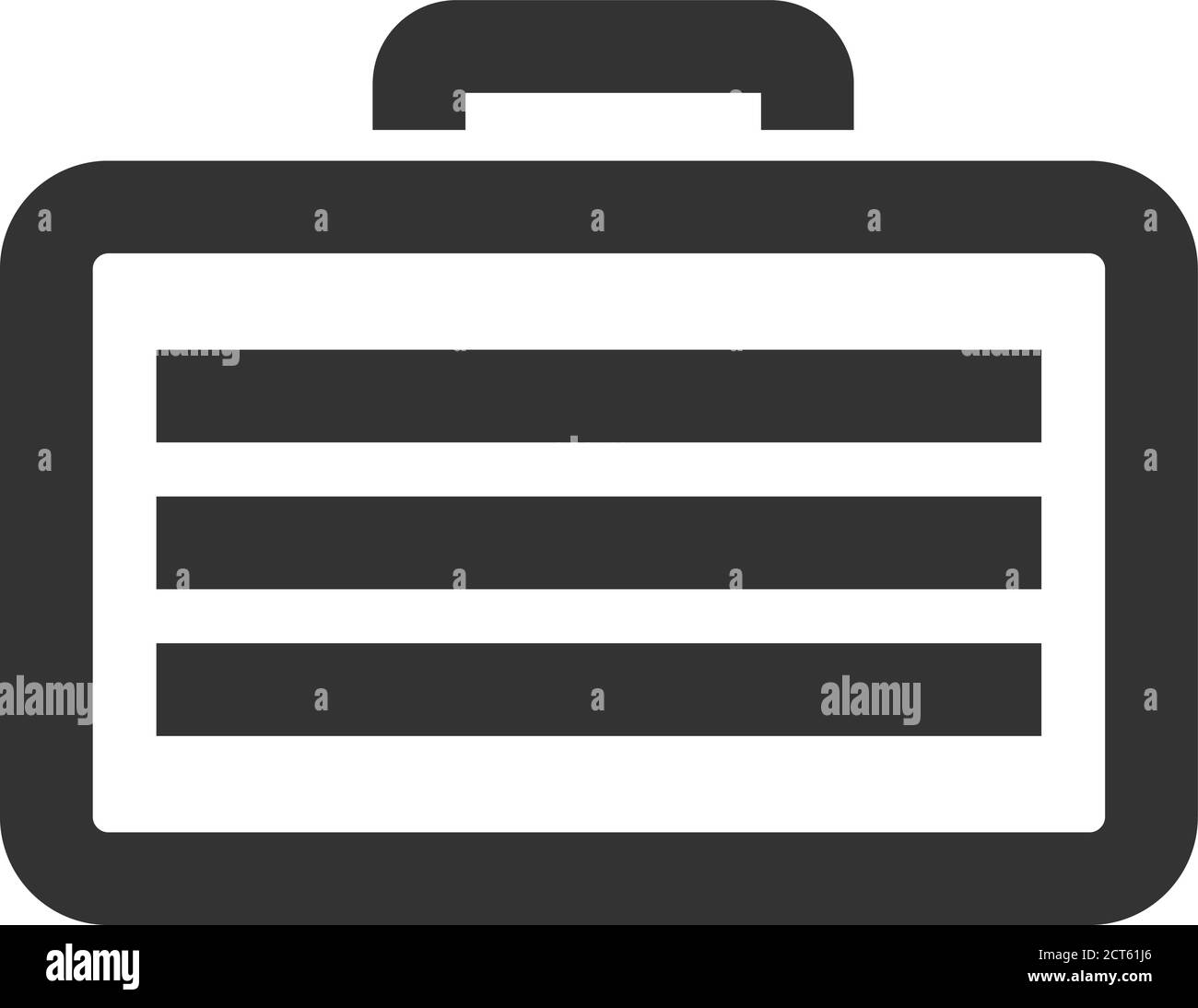 Business suitcase icon in thick outline style. Black and white ...