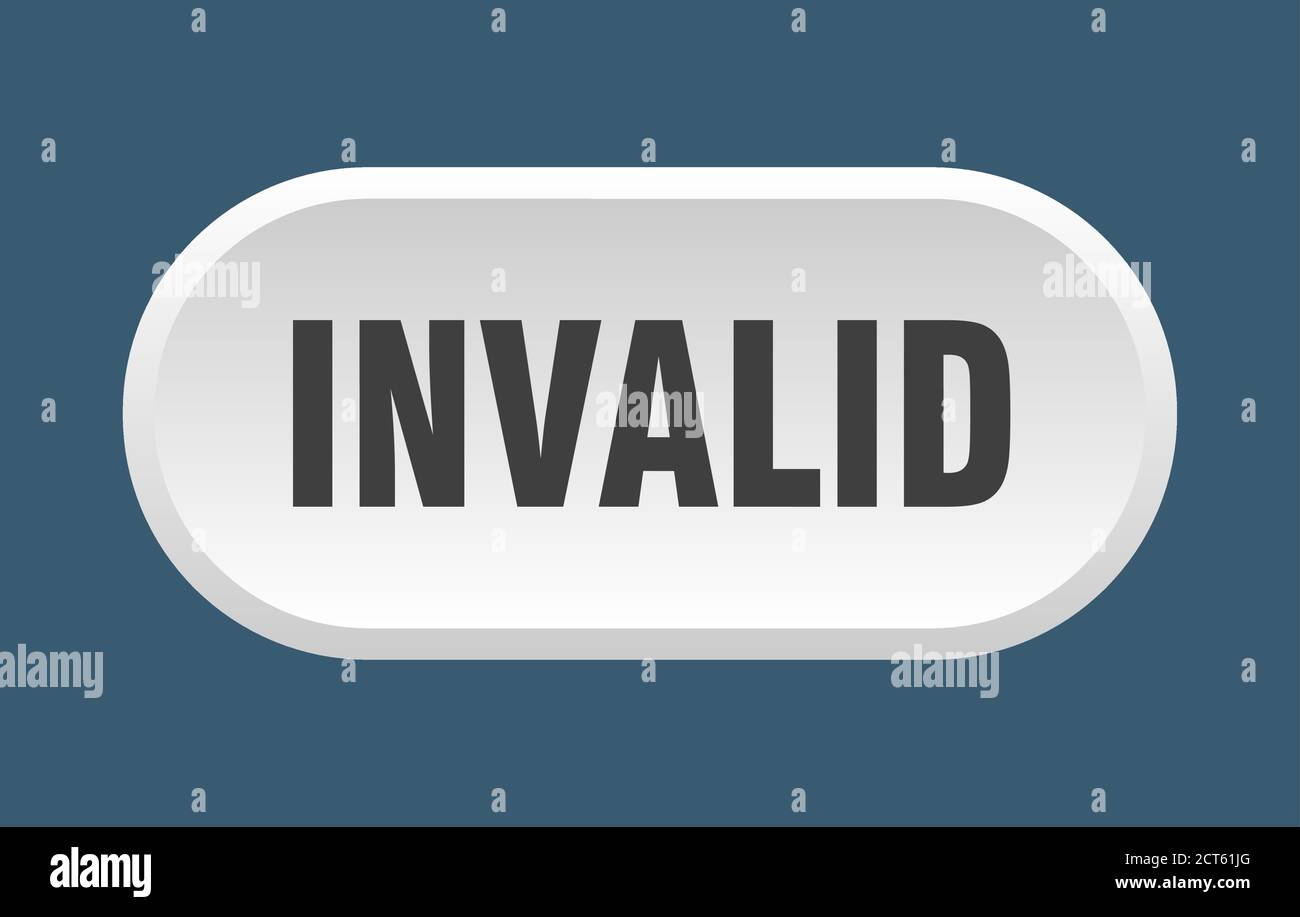 invalid button. rounded sign isolated on white background Stock Vector ...
