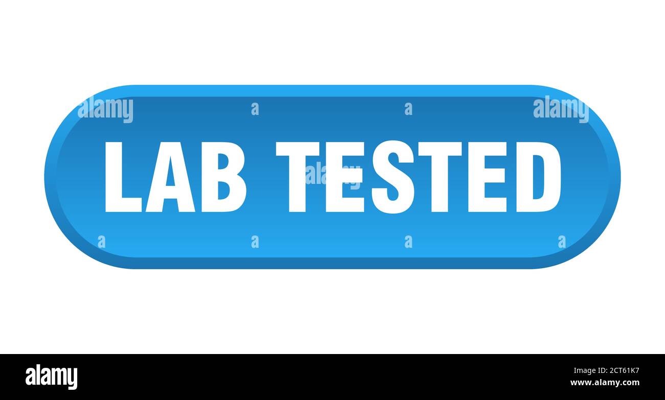 lab tested button. rounded sign isolated on white background Stock ...