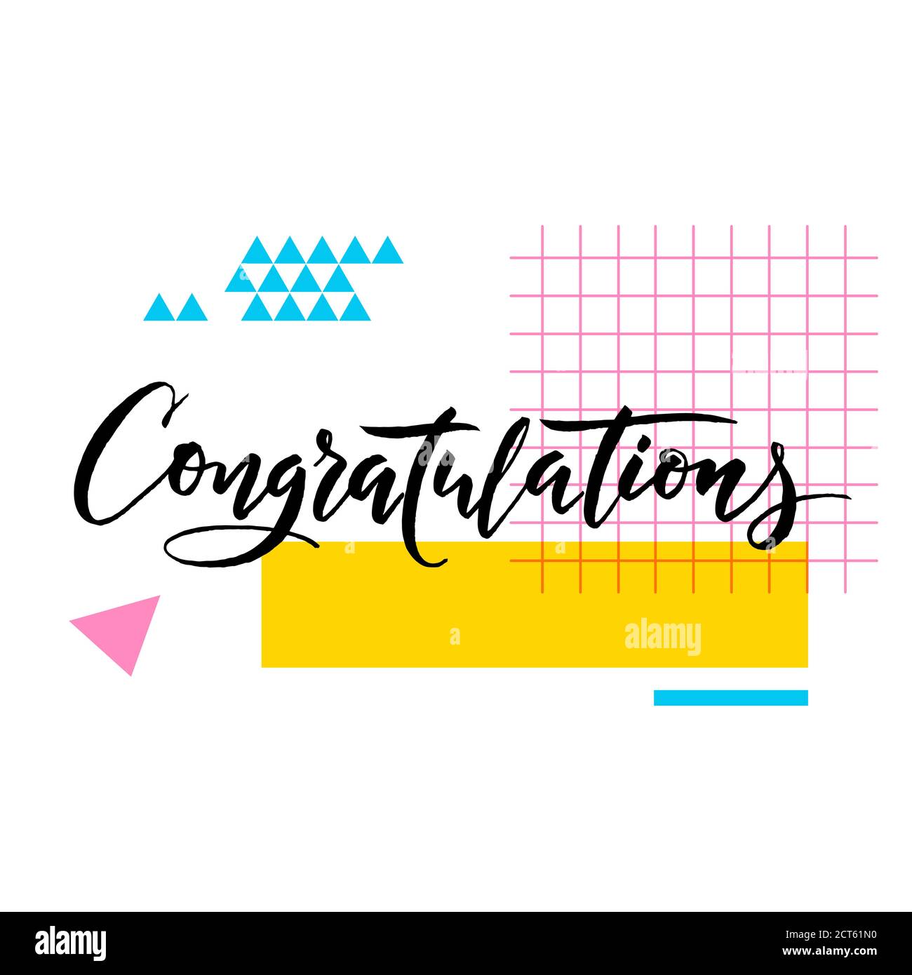 Congratulations motivational poster in pop-art style with calligraphic ...