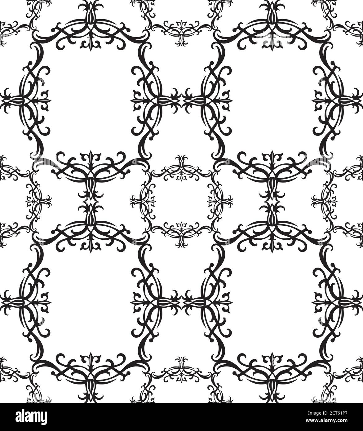 Seamless black and white vintage texture with tracery pattern. Vector ...
