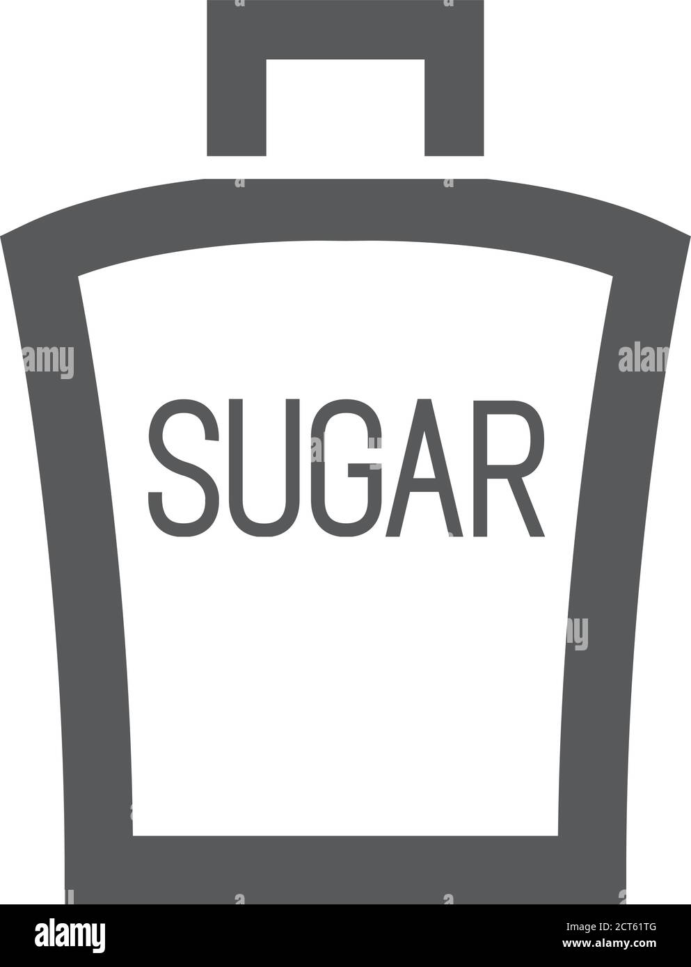 Sugar packaging icon with cross sign in thick outline style. Black and ...