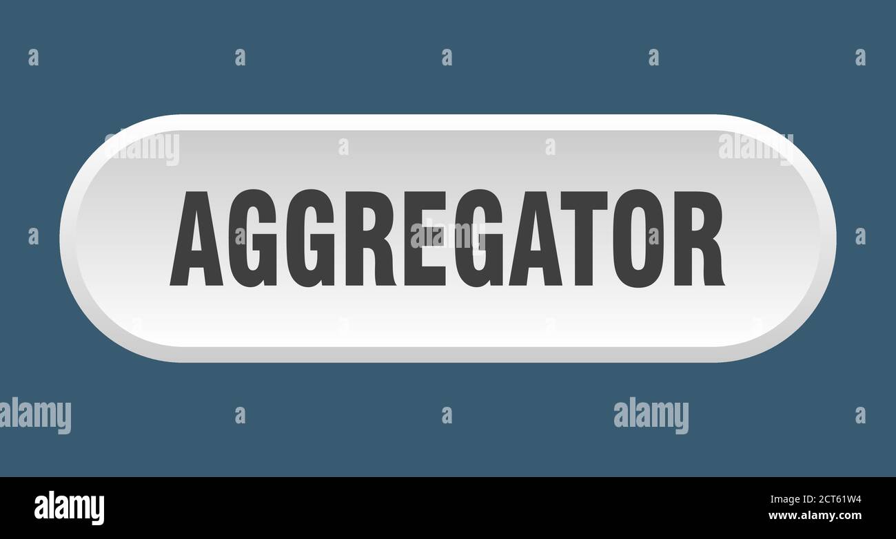 aggregator button. rounded sign isolated on white background Stock ...