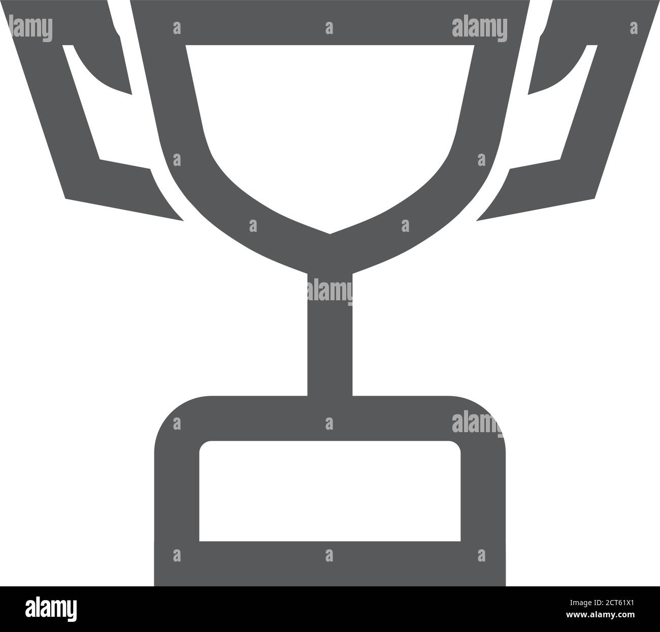 Trophy icon in thick outline style. Black and white monochrome vector ...